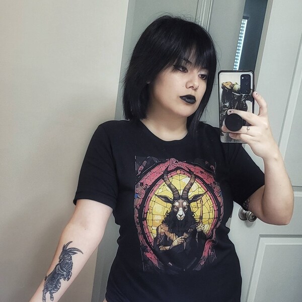 Baphomet Woodcut Print Wall Art for Living Room Satanic Print Satanic ...