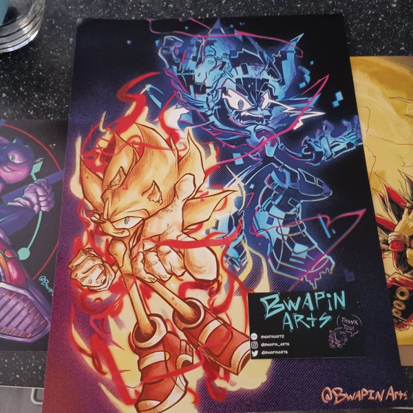 Super Sonic 2 Vs Doom Wings Super Shadow 11”x17” Semi Gloss Poster - Etsy