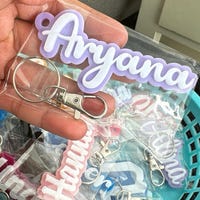 Personalized Acrylic Keychain, Acrylic Name Tag, Backpack Name Tag ...