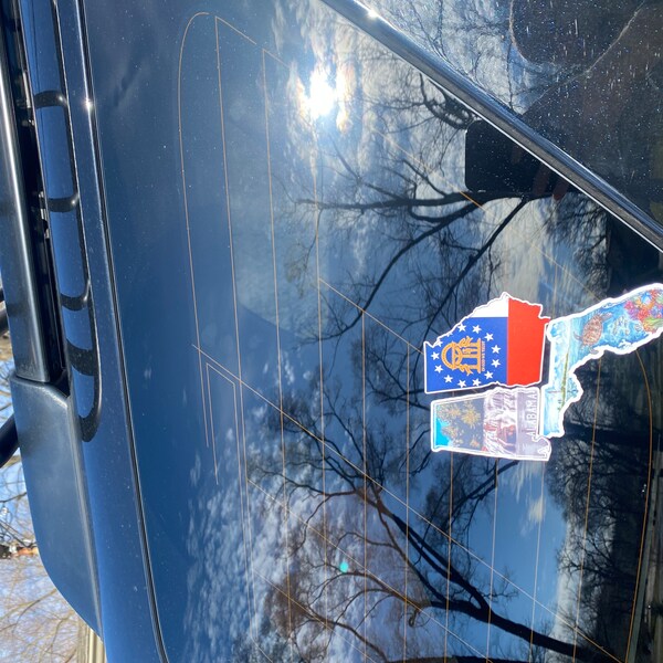Georgia Flag Map Adhesive Decal, Vinyl Stickers - Etsy