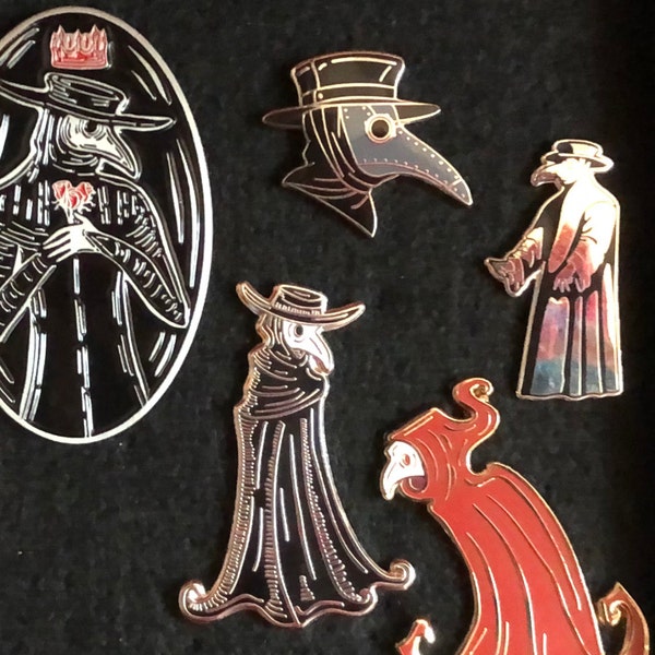 Black Plague Doctor Hard Enamel Pin - Etsy