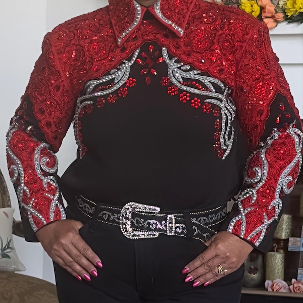 Goldenwith Black Base Western Showmanship Jacket With Matching Pad for ...