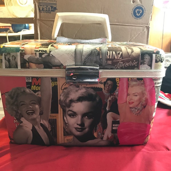 MADE TO Order-upcycled Vintage Train Case-marylin Monroe Inspired ...