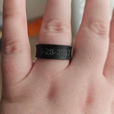 Personalized Silicone Ring, Customized Engraved Wedding Band for Men ...