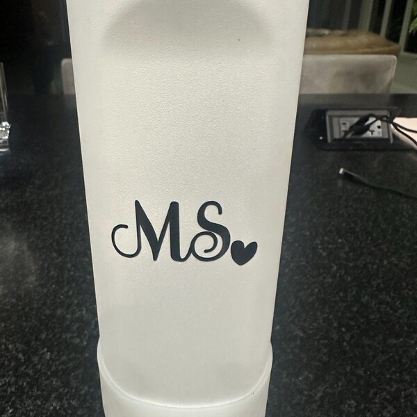 Monogram Name & Initial Vinyl Decal, Printed Vinyl Name Sticker for ...