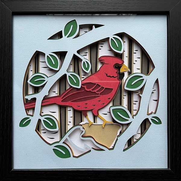3D CARDINAL SVG - Layered Cardstock SVG - Memorial Svg - for Cricut ...