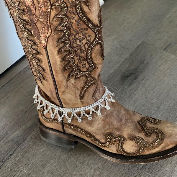 Boho Turquoise and Silver Fancy Scrolled Boot Jewelry Cowboy Boot ...