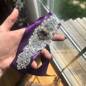 Wedding sash purple sash vintage bridal sash bridesmaid | Etsy