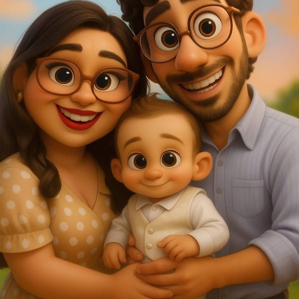Custom Portrait Cartoon Family 3D Custom Cartoon Portrait From Your ...