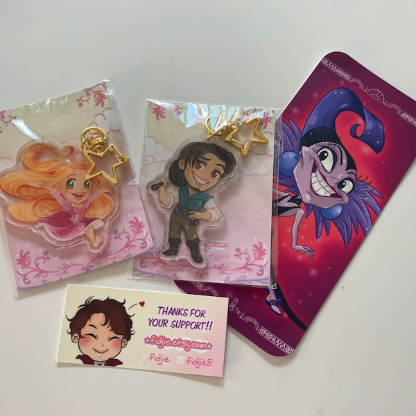 Keychains Disney Princesses Acrylic Charms Cute Gifts Heroines Ariel ...