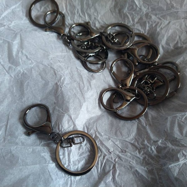 10/50pcs Premium Quality Key Ring Keychain Lobster Clasp Key Hook ...