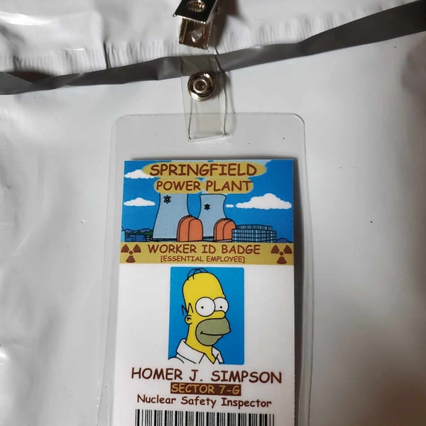 Homer Simpson of the Simpsons Springfield Power Plant ID Card Badge ...
