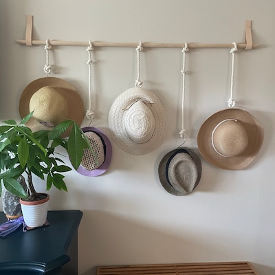 Boho Chic Hat Hanger, Minimal Hat Hanger, Boho Wall Decor - Etsy
