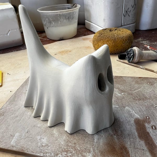 Spooky Ghost Cat Ceramic Slip Casting Plaster Mold - Etsy