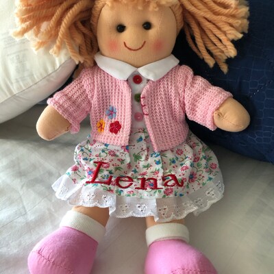 Rag Doll Poppy Personalised With Any Name. 28 Cm Ragdoll Christening ...