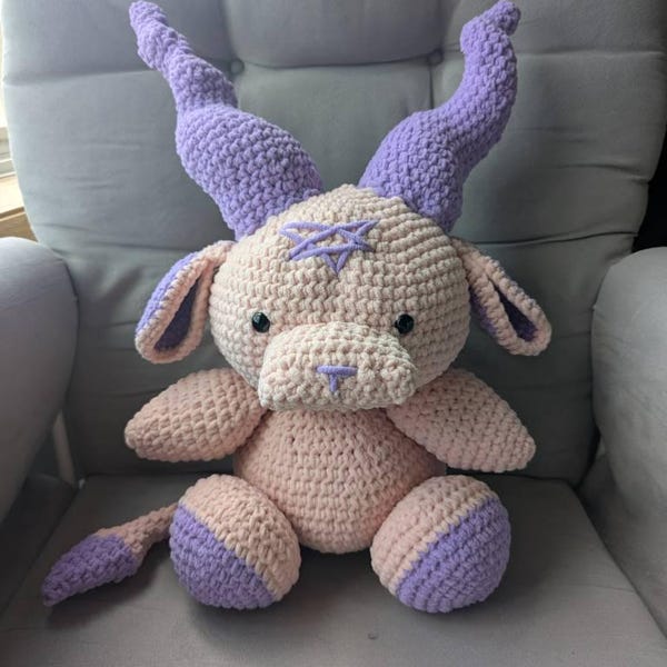Baphomet Crochet Pattern Amigurumi Plush Toy Cow Devil Goth Halloween ...