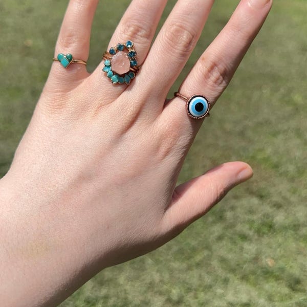 Raw Sapphire Mother's Ring, Raw Engagement Ring, Multistone Gemstone ...