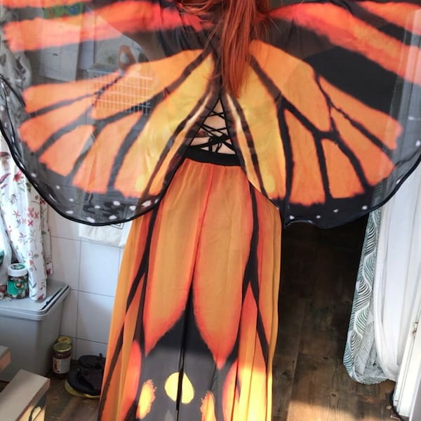 Butterfly Wings Monarch Cape Cloak Wings Costume Short Small Fantasy ...