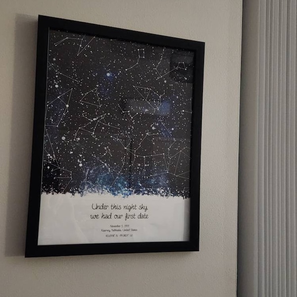 Custom Star Map - Unique Romantic Gift for Him or Her - Personalized ...