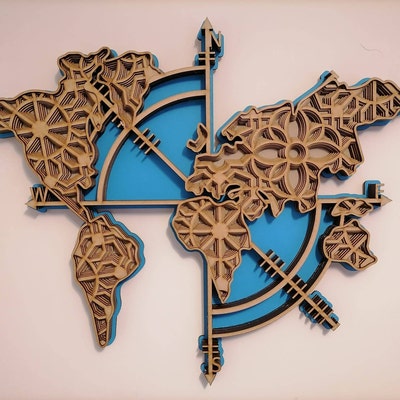 COMPASS MAP Laser Cutting Design Svg Cutting Files, Layered Svg ...