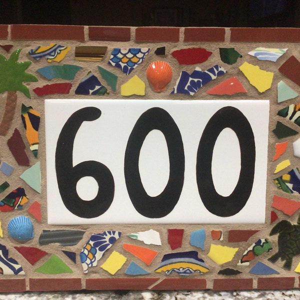 Custom Mosaic Ceramic Tile House Numbers. Custom Made to Order. Can Say ...