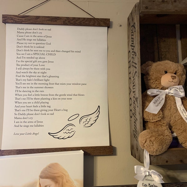 Custom Flower Poem Art Print on Canvas With Hanger Frames - Any Words ...