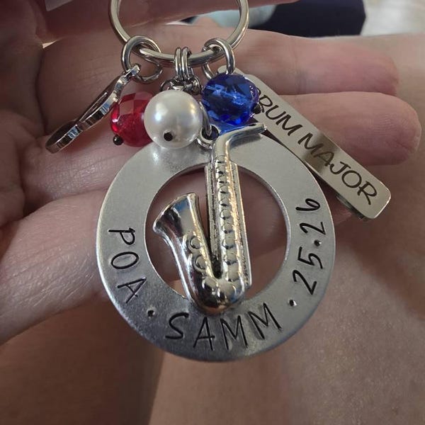 Personalized Marching Band Color Guard Senior Charm Keychain Gift, Band ...