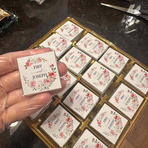 50 Personalized Wedding Chocolate Favors for Guest, Mini Chocolate ...
