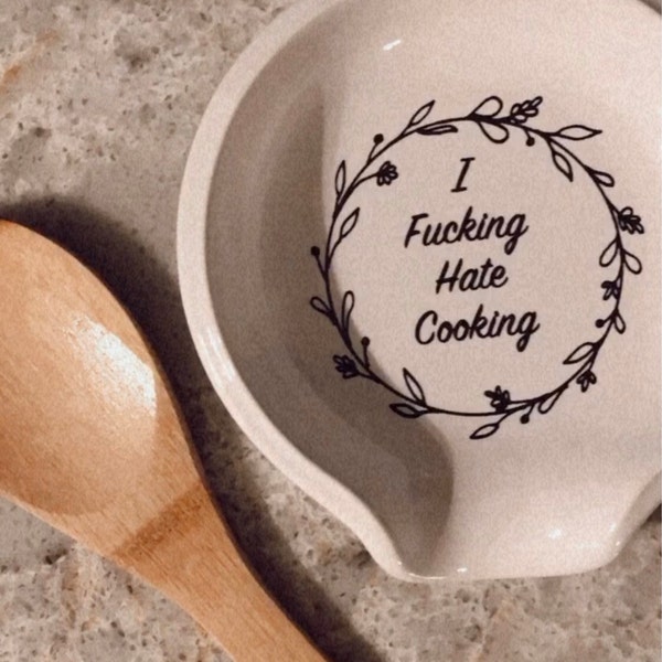 Ceramic Spoon Rest, I F'ing Hate Cooking, Funny Gift, the F Bomb ...