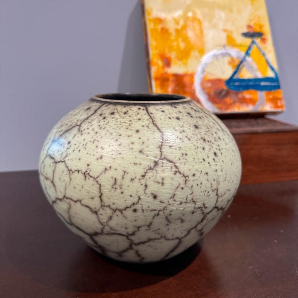 Raku Pottery With Striped Crackle Glaze. Orange and Brown. - Etsy