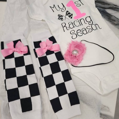 Baby Girl Race Day Outfit My 1st Racing Season Outfit Checkered Outfit ...