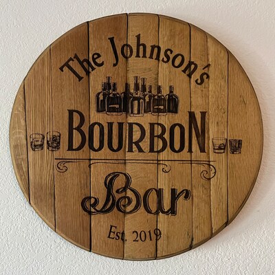 Wooden Barrel Sign Custom Wood Carved Engraved With Your - Etsy