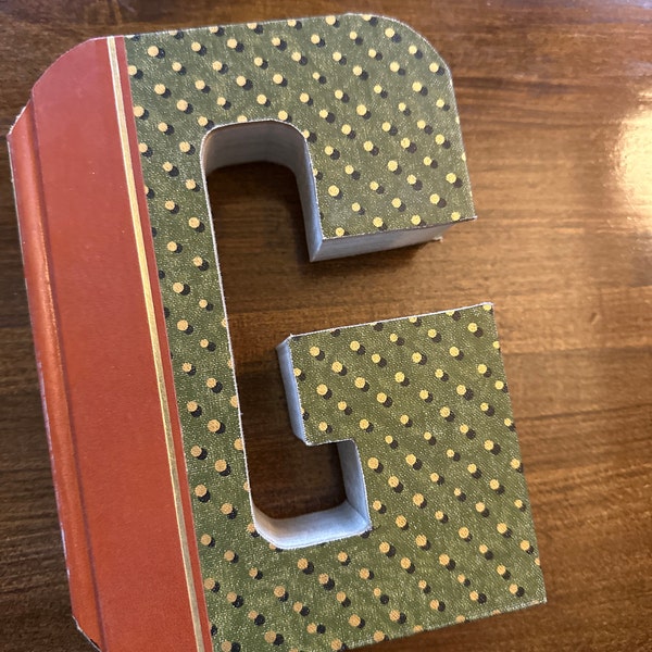 Custom Cut Book Letters: Vintage Monogram Decor (7.5 X 5.5 Inches) - Etsy
