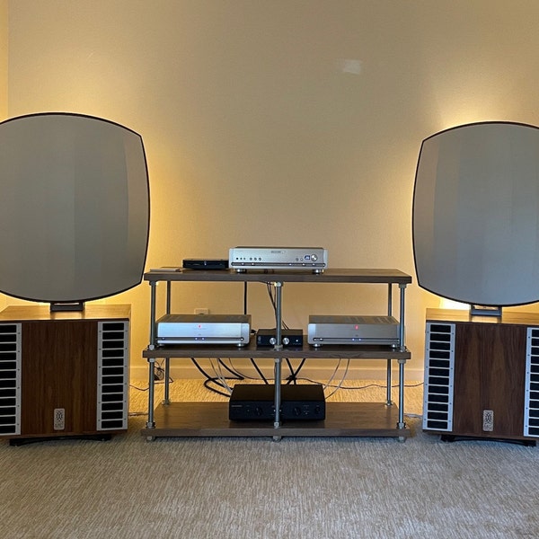 Audio Rack With Adjustable Oak Shelves / Record Player Stand / Media ...