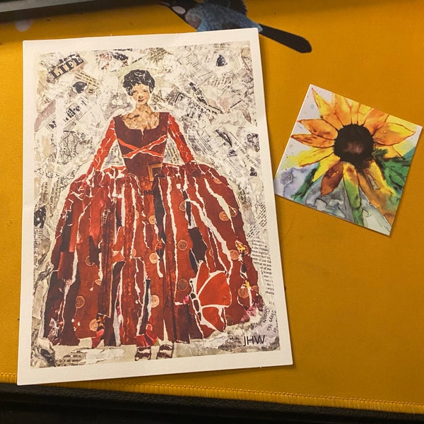 Mermaid Collage Coasters, Original Art Coasters, Fanciful Coasters ...