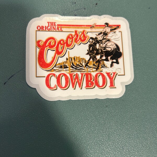 The Original Coors Cowboy Sticker, Rodeo Water Bottle Sticker, Vinyl ...