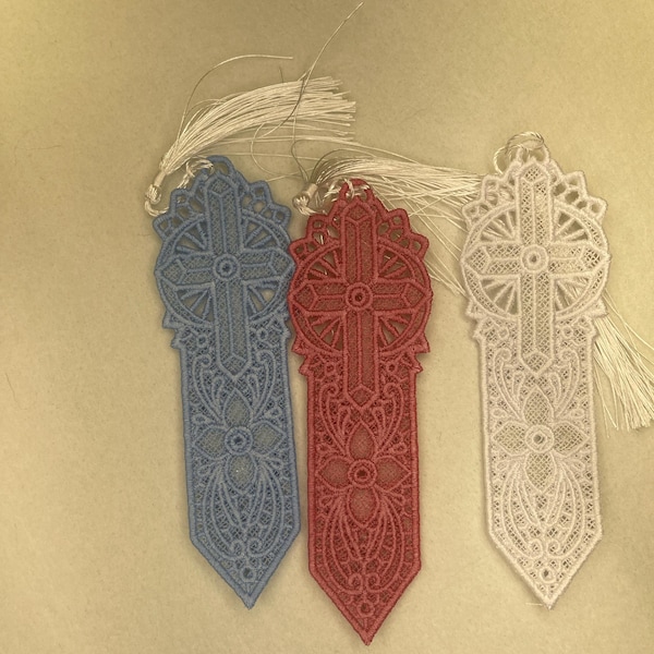 FSL Cross Bookmark - Machine Embroidery Design, Freestanding Lace ...