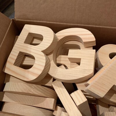 Arial Font Large Wooden Letters-numbers, Pine Wood, Price per Letter ...