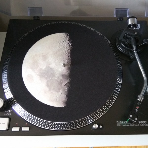 Half Moon Slipmat Dj Turntable Night Music Gifts Record Vinyl Art Slip ...