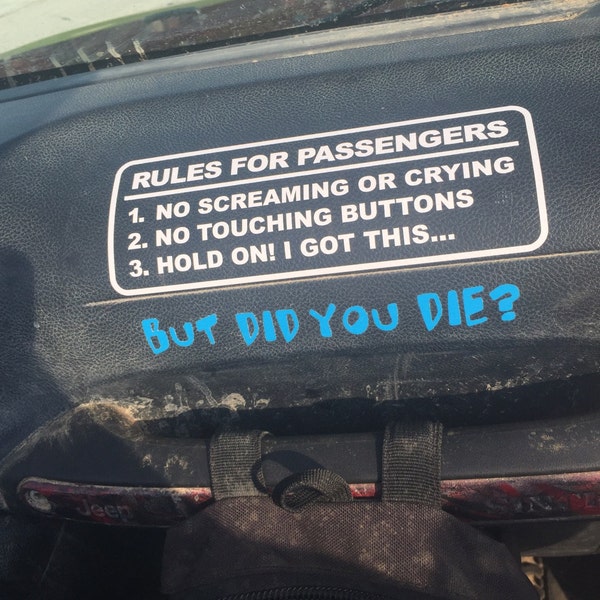 Rules for Passengers Vinyl Decal Sticker JDM - Etsy