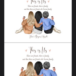 Best Friends Personalized Print, Custom 3 Friend Prints, Three Best ...