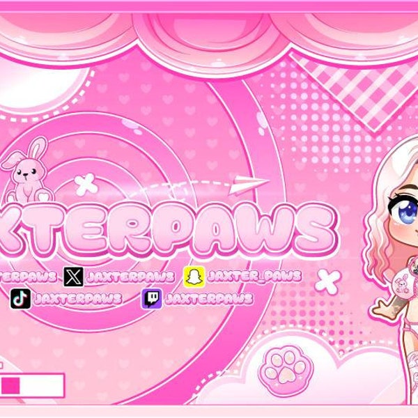 Custom Chibi Cute Banner or Header for Social Media / Twitch Banner ...