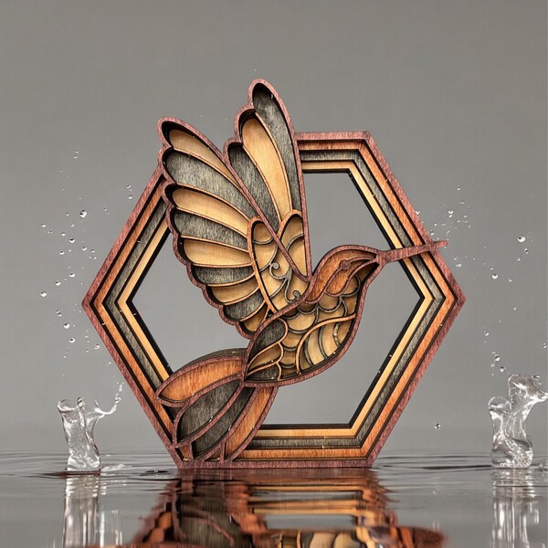 Hexagon Shadow Box Design - Laser Ready File - 8 Designs - Glowforge ...