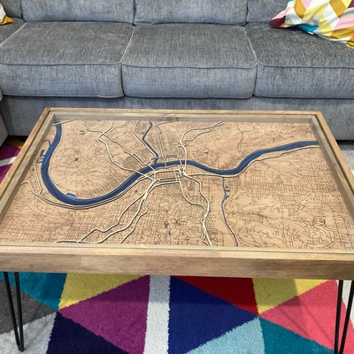 Handcrafted City Map Coffee Table 100% Made in the USA. Choose Your Own ...