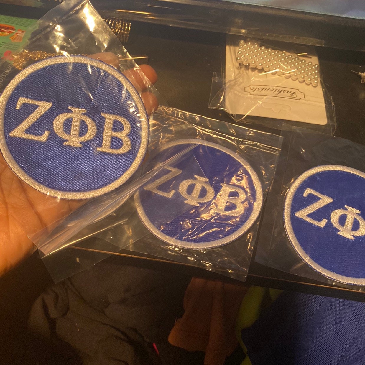 Zeta Phi Beta/ Phi Beta Sigma/Sigma Gamma Rho 3 round Embroidered Greek ...