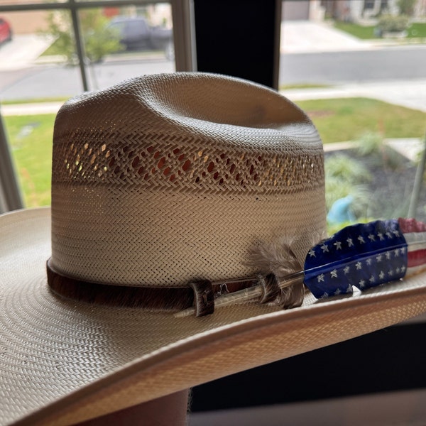 12 Inch Custom Feathers Stetson Lowrider Fedora Cowboy Hat Hand Painted ...