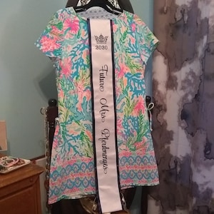 Custom Embroidered Pageant Sash With Cursive Font - Etsy