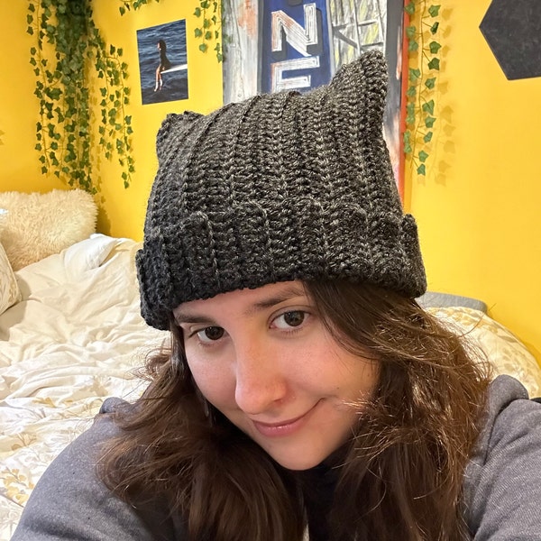 Crochet Cat Ear Hat/beanie - Etsy