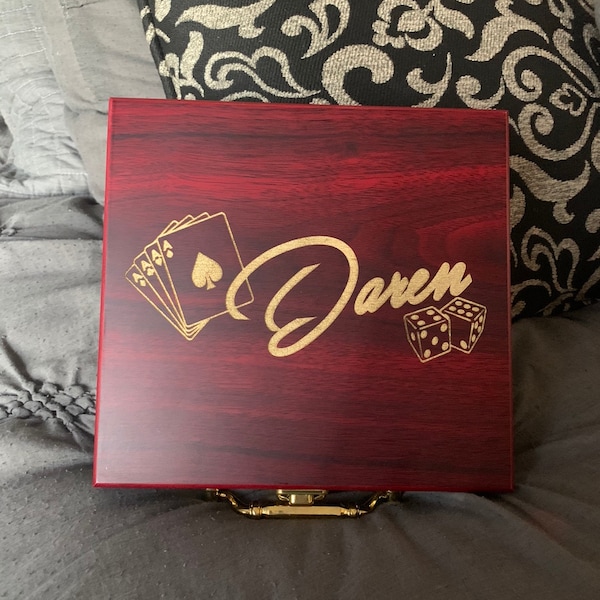 Poker Player Gifts, Poker Set, Personalized Poker Case, Engraved Poker ...
