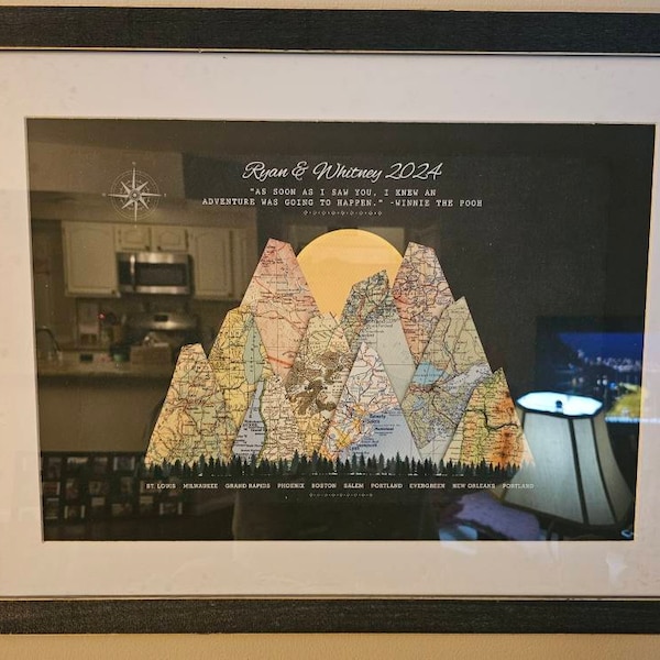 Christmas Gift Ideas for Couples | Map Wall Art Gift for Him and Her ...